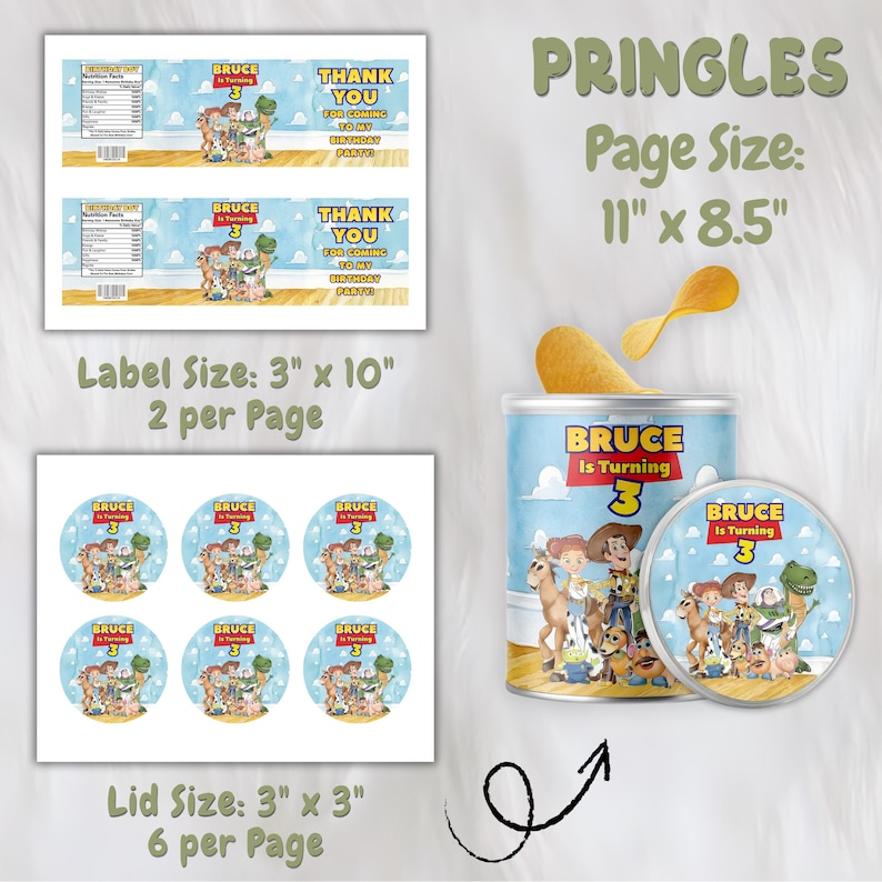 Toy Story Birthday Party Favor Bundle, Custom Chip Bag, Water Bottle ...