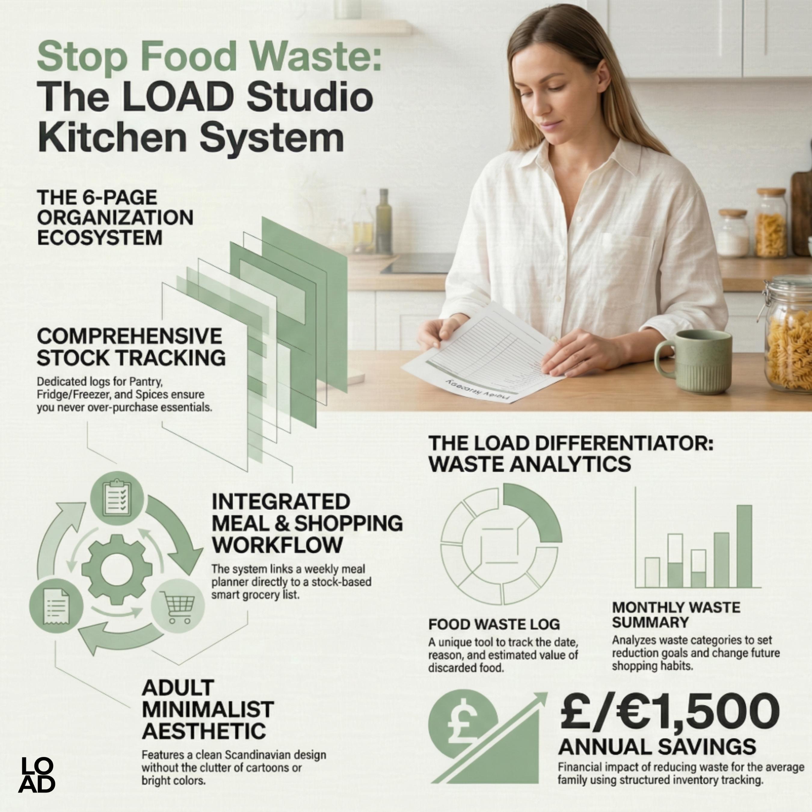 Stop Food Waste Kitchen System | Pantry Inventory Tracker Printable ...