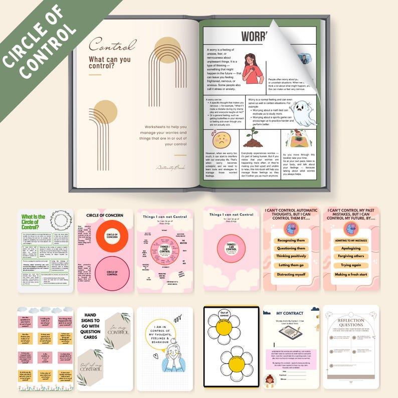 Circle of Control Workbook, Worry Worksheets, Worry Management, Things ...