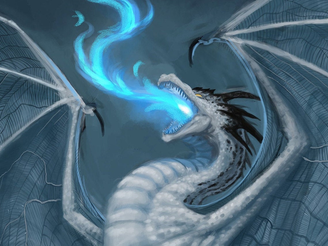 Freeze Dragon Winter Dragon Ice Dragon White Dragon - Etsy Canada
