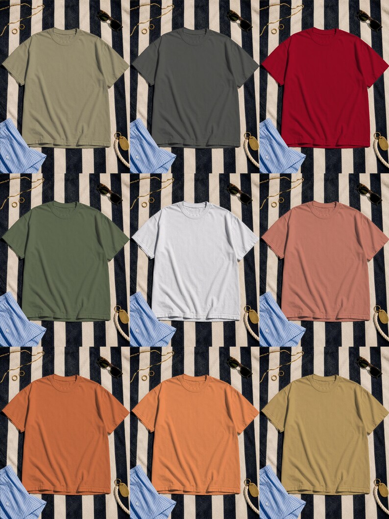 Comfort Colors 1717 Mockup Bundle, 55 Colors, Oversized Tee Flat Lay ...