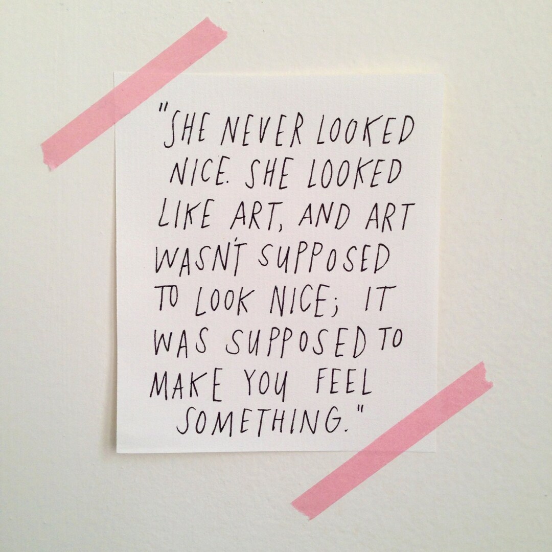She Never Looked Nice - Handmade Handwritten Quote Printable, Instant ...