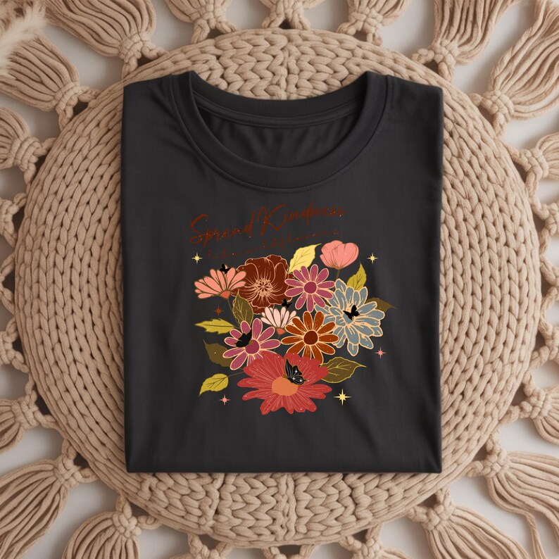 Spread Kindness PNG | Floral Quote Design | Positive Typography Art ...