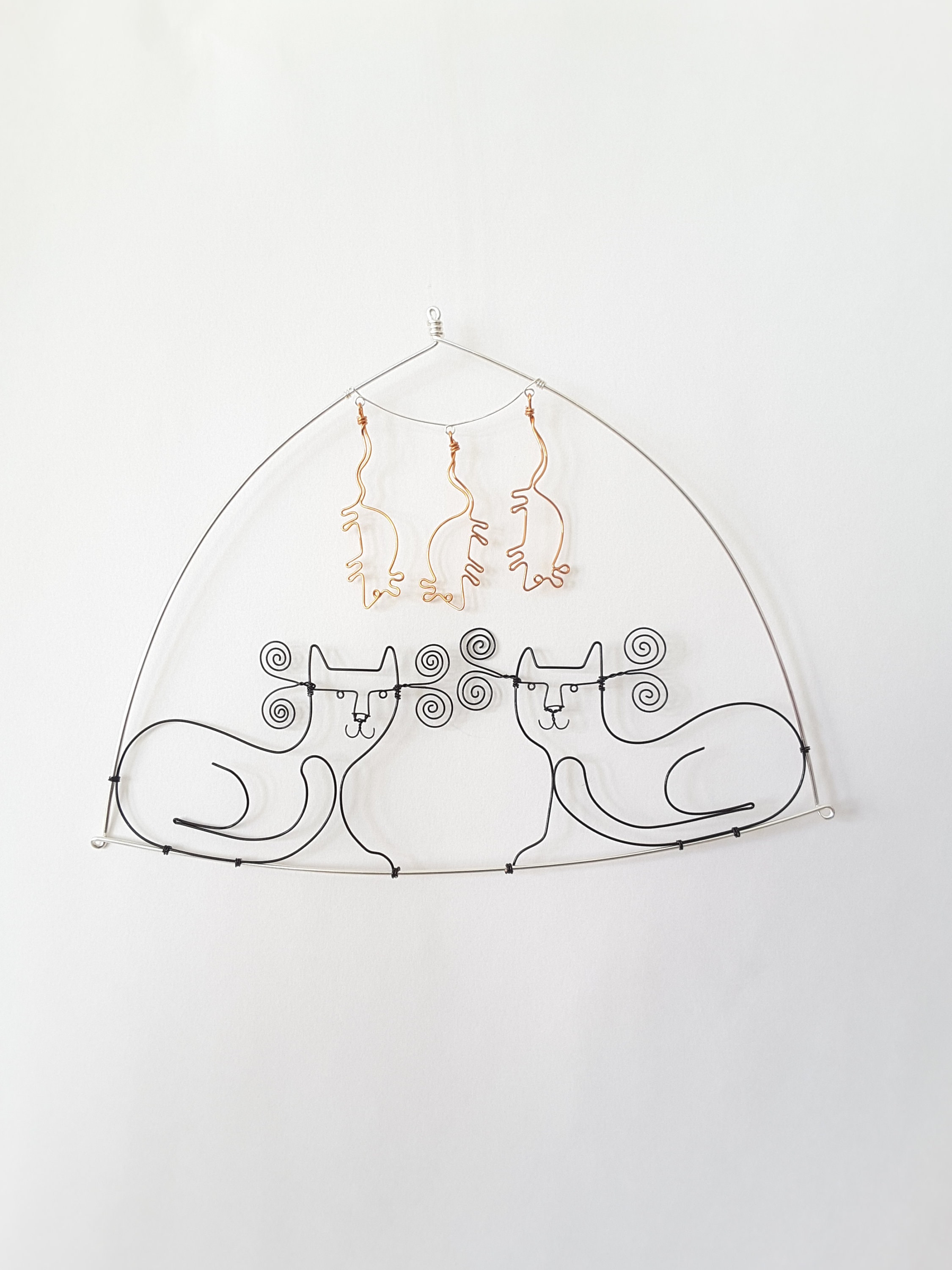 Cats With Mice Wire Wall Hanging Small Gift for Cat Lover. - Etsy Norway