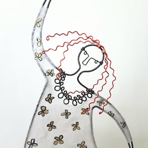 Dancing Wire and Tissue Lady With Flowers Made to Order - Etsy UK