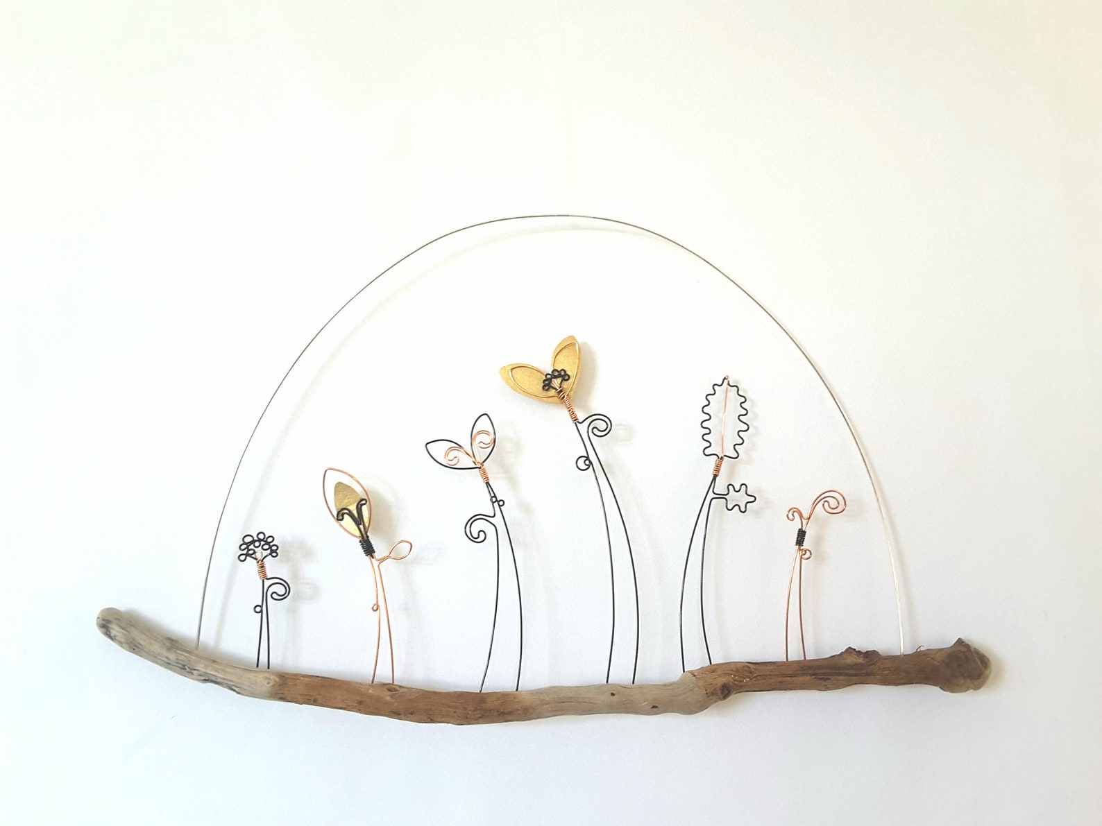 Beautiful Wire and Hand Painted Gold Paper Flowers on - Etsy