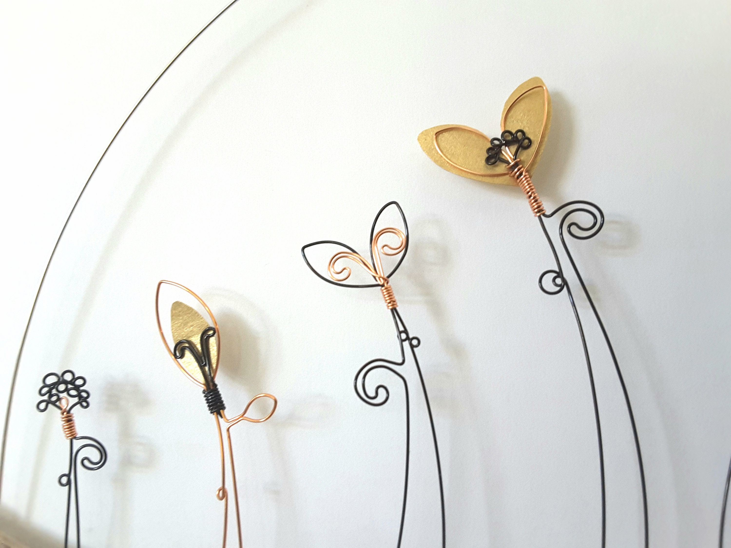 Beautiful Wire and Hand Painted Gold Paper Flowers on - Etsy
