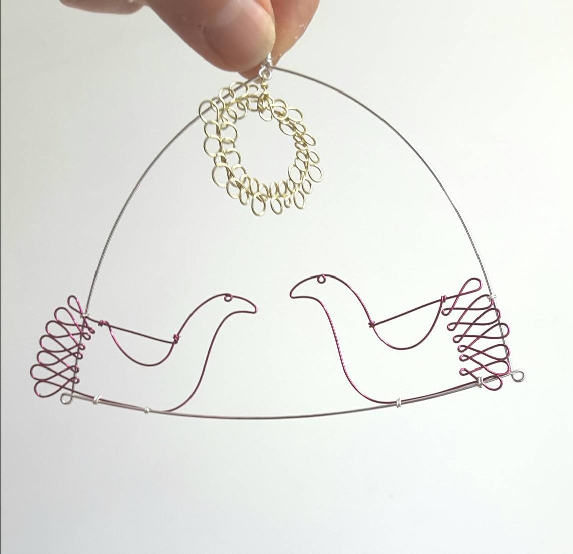 Small Christmas Gift - Mini Wire Hanging - Cats - Birds - Hares - Wire ...