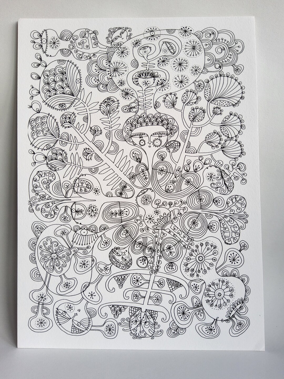 World Earth Day Art, Mother Earth, Unframed A4 Giclee Print, Ink Line ...