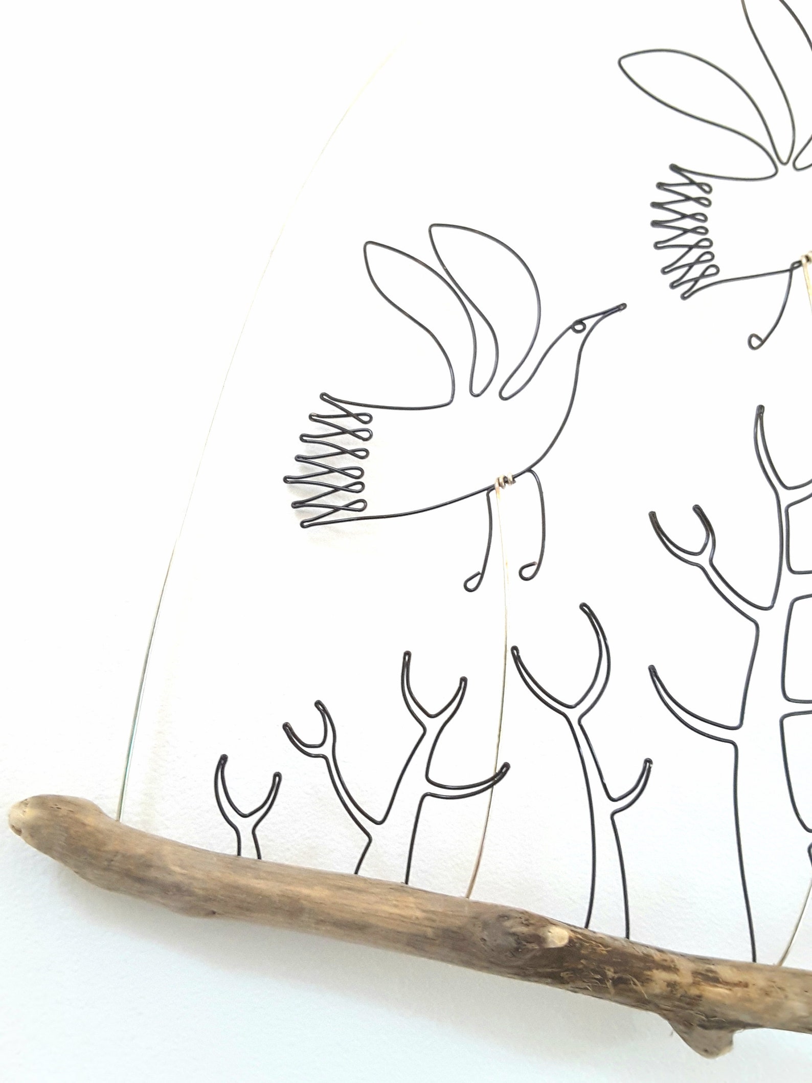 Beautiful Wire Wall Hanging of Birds Flying Driftwood Gift - Etsy