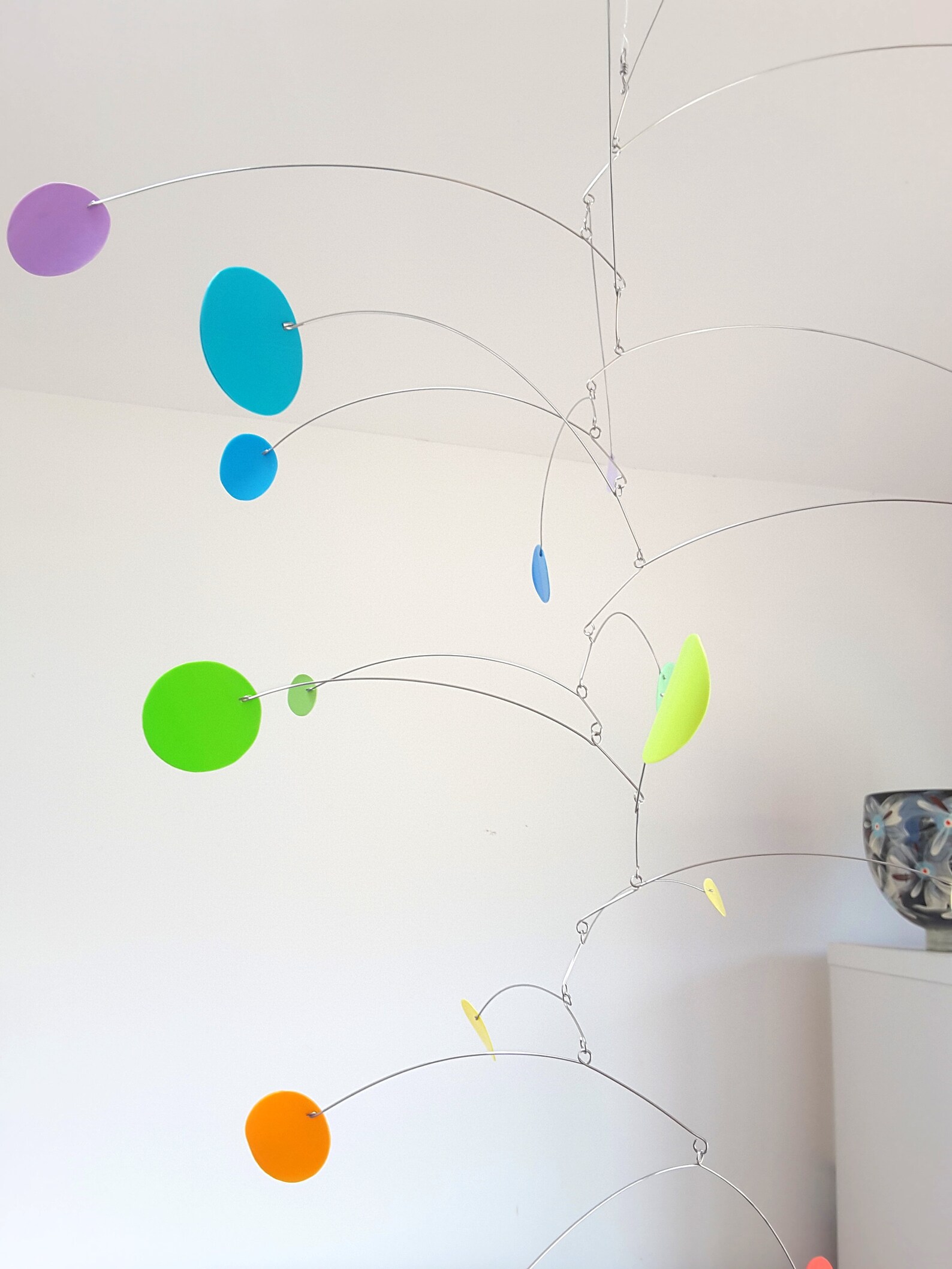 Rainbow kinetic mobile handmade from upcycled plastic bottles | Etsy