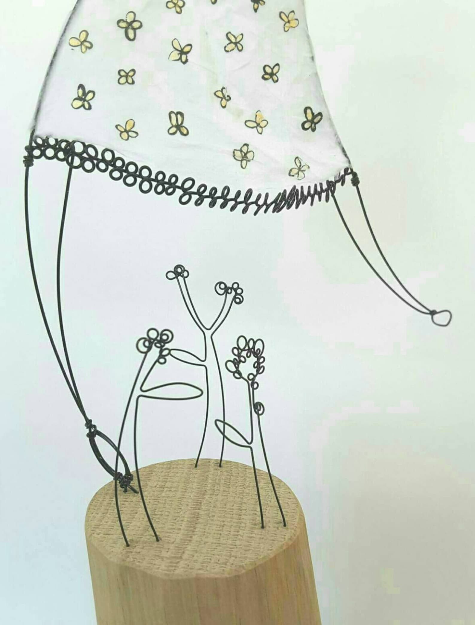 Dancing Wire and Tissue Lady With Flowers Made to Order | Etsy UK