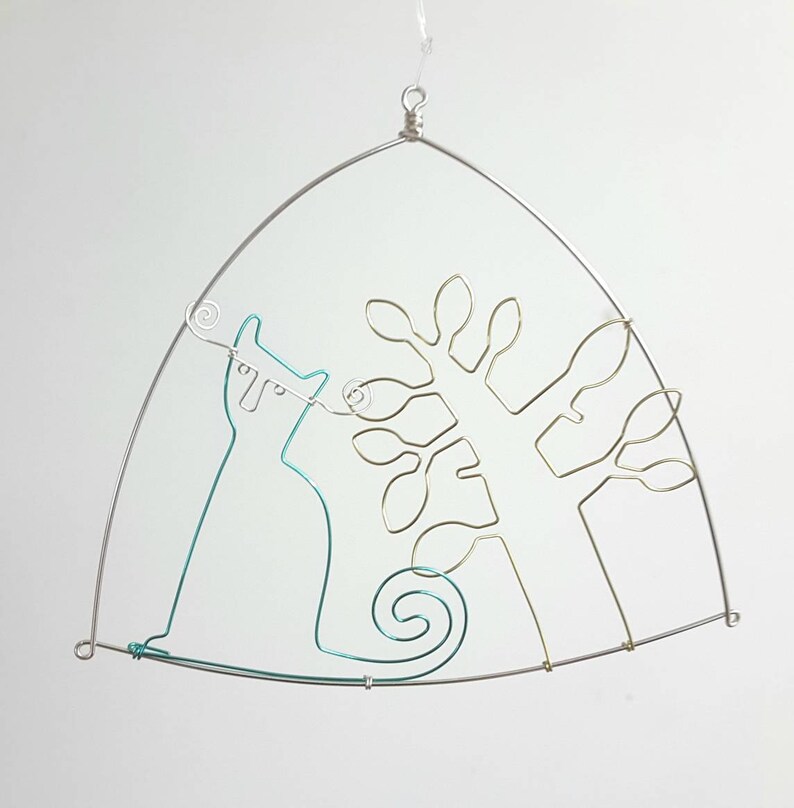 Small Christmas Gift - Mini Wire Hanging - Cats - Birds - Hares - Wire ...
