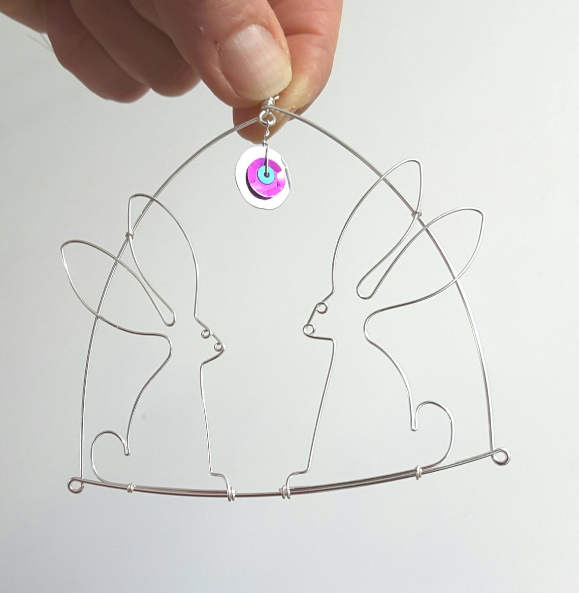 Small Christmas Gift - Mini Wire Hanging - Cats - Birds - Hares - Wire ...
