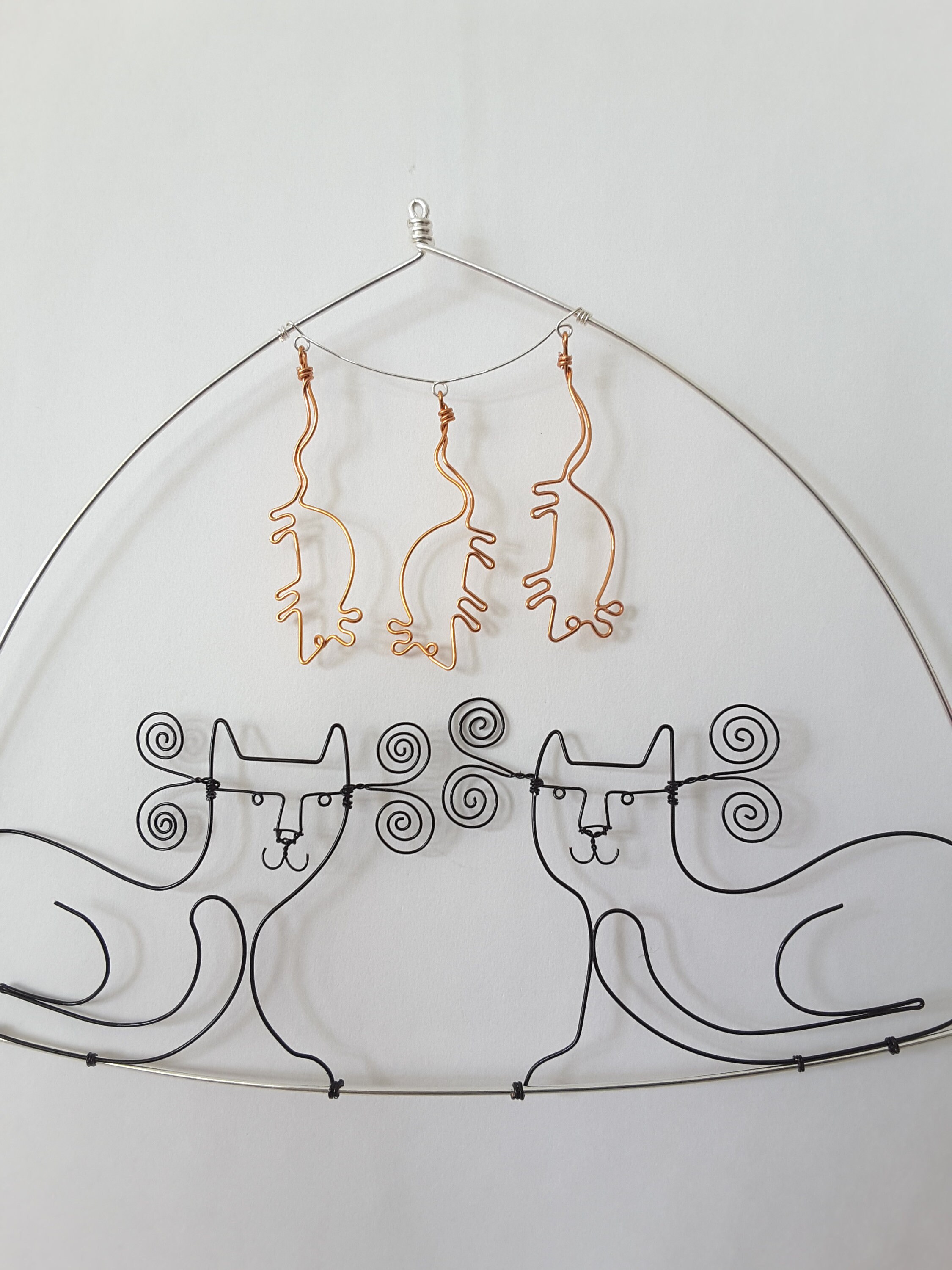 Cats With Mice Wire Wall Hanging Small Gift for Cat Lover. - Etsy Norway