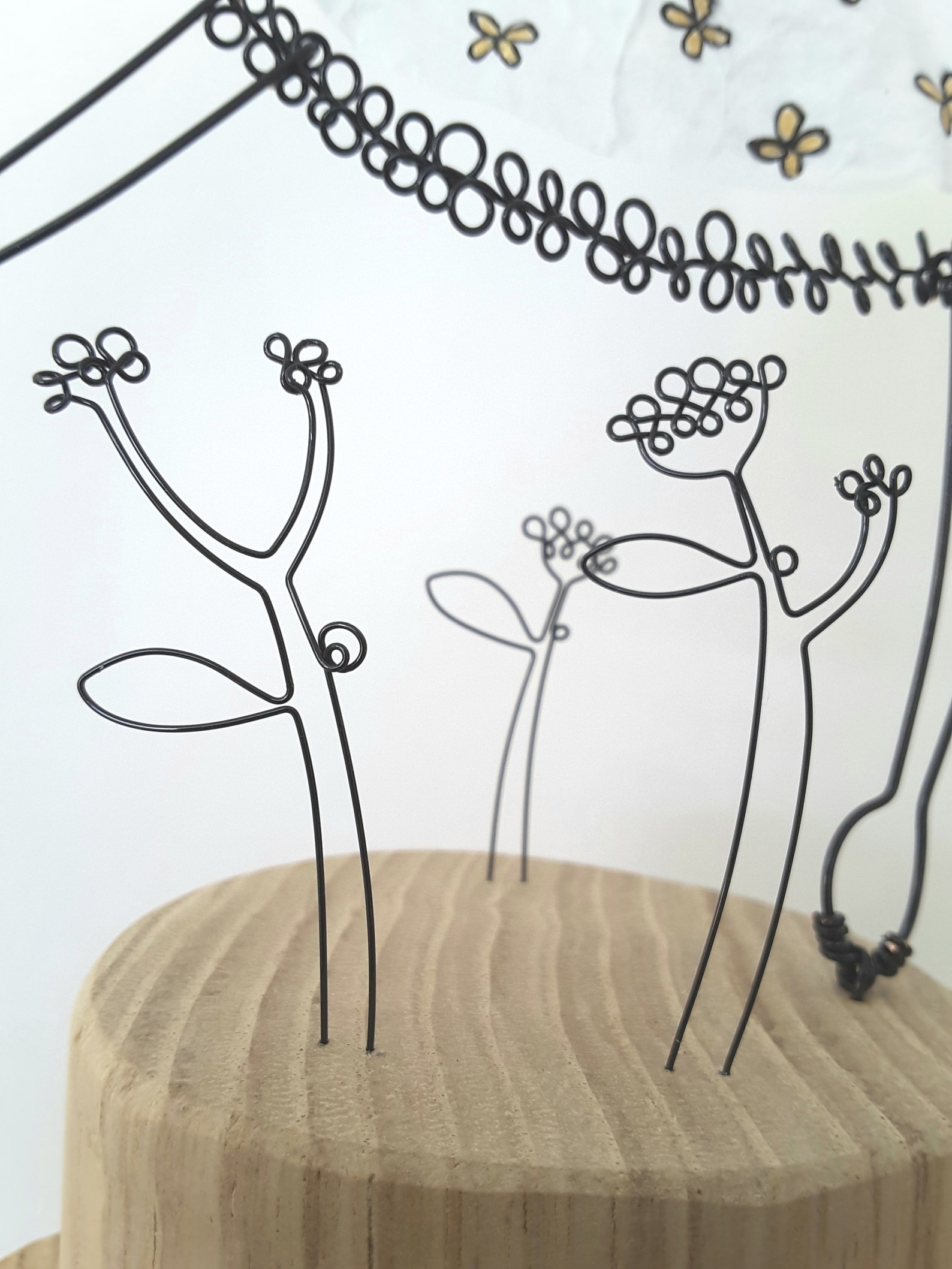 Dancing Wire and Tissue Lady With Flowers Made to Order - Etsy UK