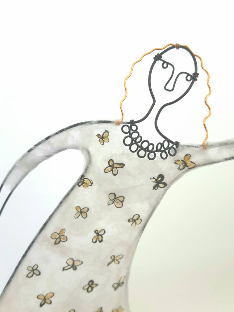 Dancing Wire and Tissue Lady With Flowers Made to Order | Etsy