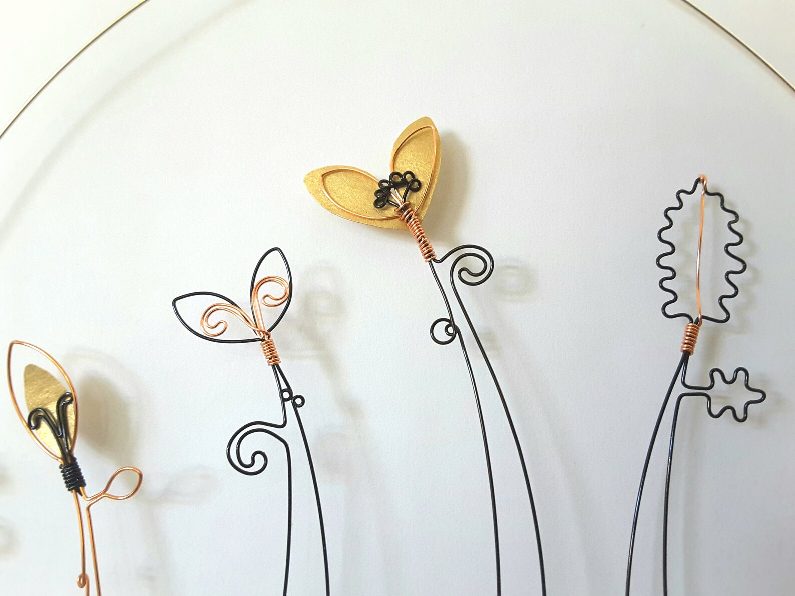 Beautiful Wire and Hand Painted Gold Paper Flowers on - Etsy