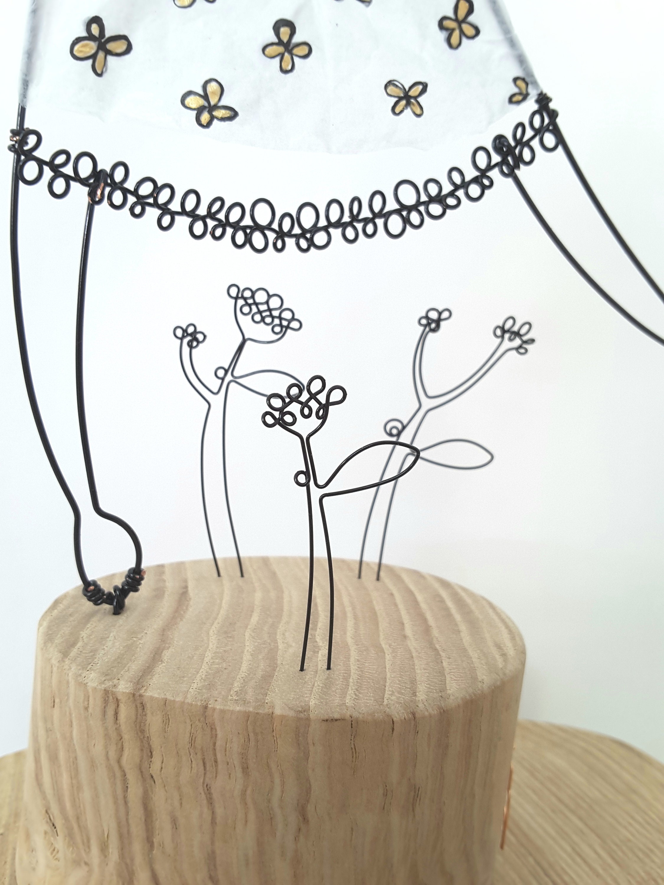 Dancing Wire and Tissue Lady With Flowers Made to Order | Etsy UK