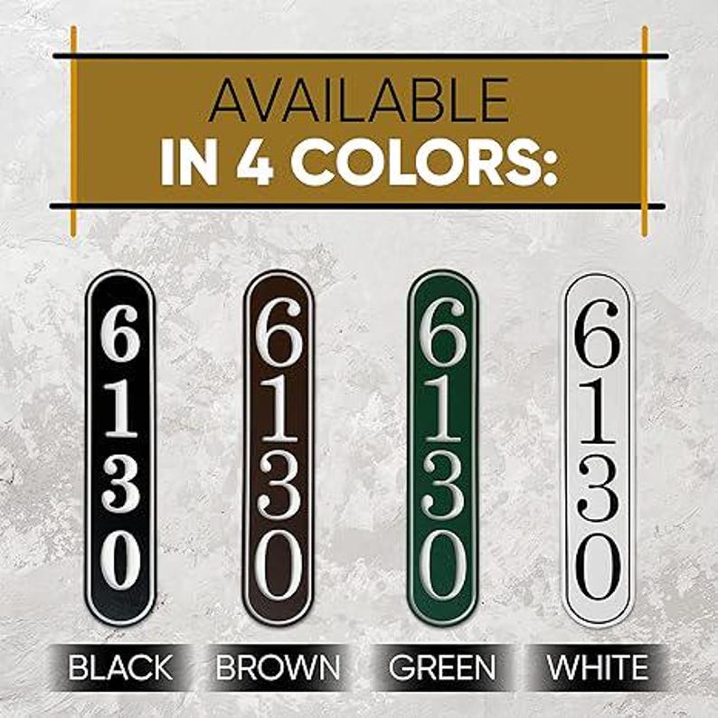 Vertical Polypropylene Address Sign, American Style Outdoor Waterproof ...