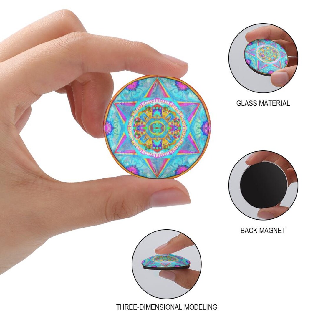 Judaica Custom Round Glass Refrigerator Magnet – Durable & Stylish-set ...