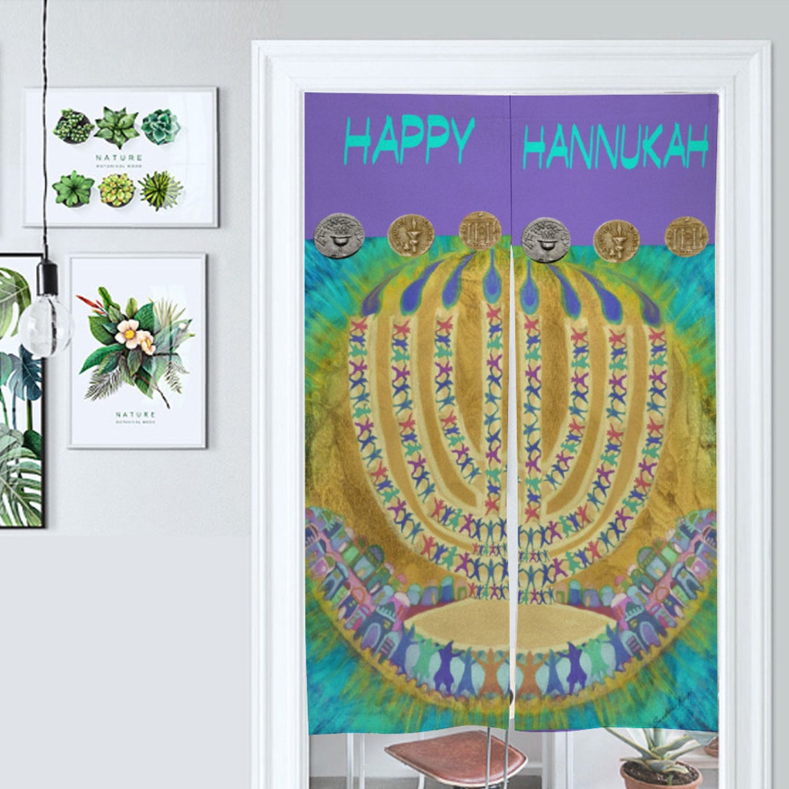 Happy Hanukkah Customizable Door Curtain - Etsy Israel