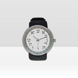 Hebrew Letters Unisex Men Assorted Watches-9 Models:leather Strap-resin ...
