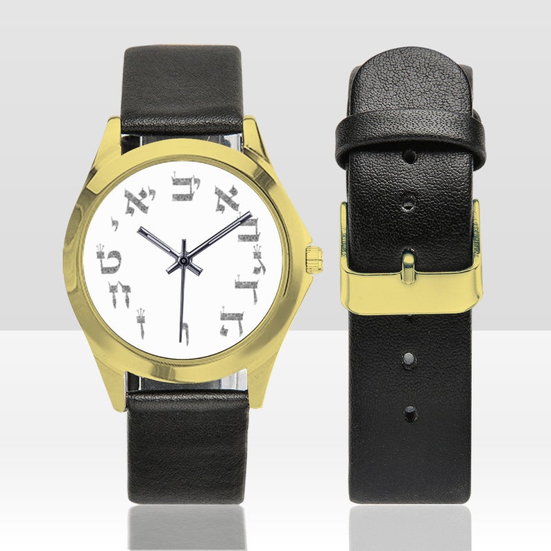 Hebrew Letters Unisex Men Assorted Watches-9 Models:leather - Etsy