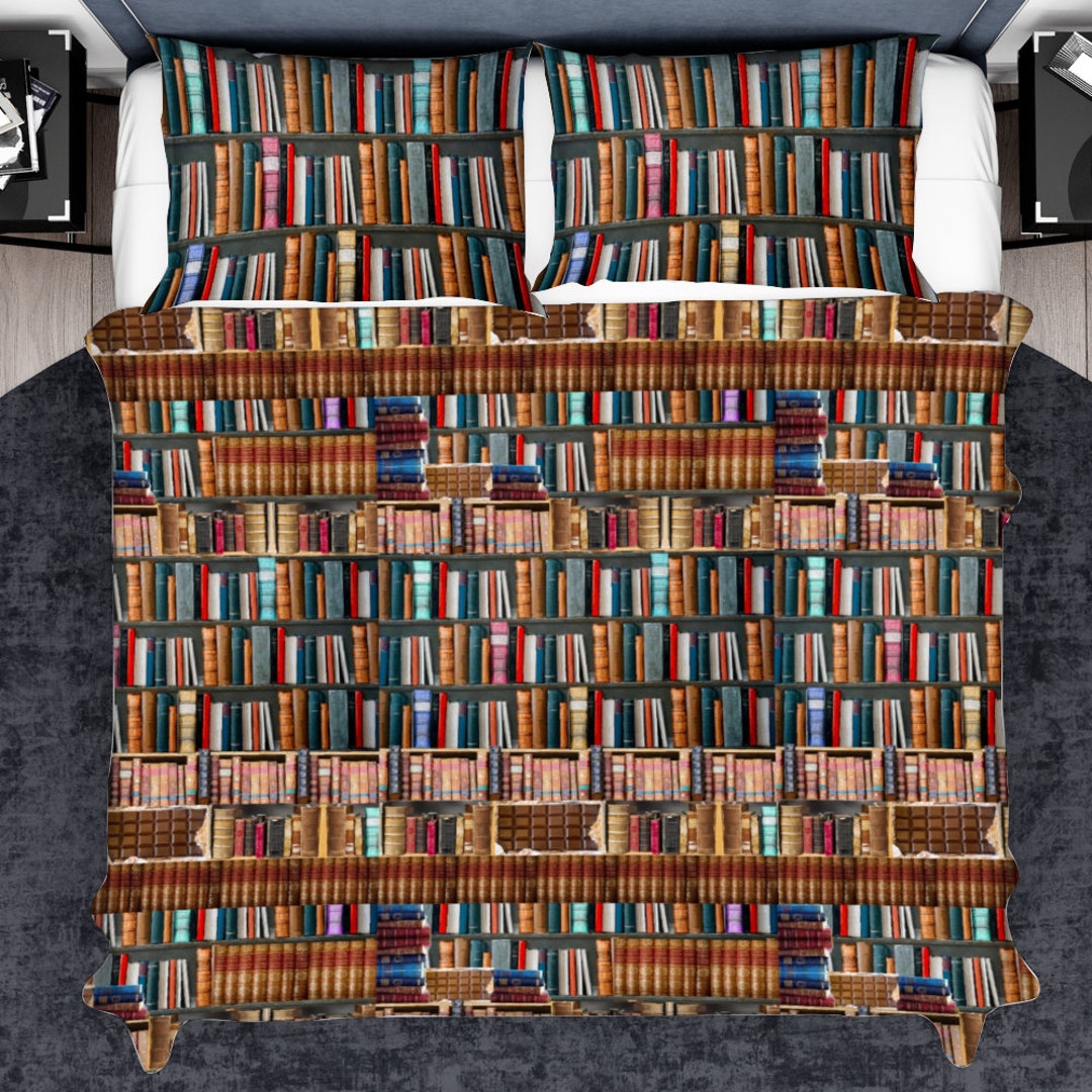 Book Lovers Bedding Set: Queen Size Duvet Cover & Pillowcases - Etsy