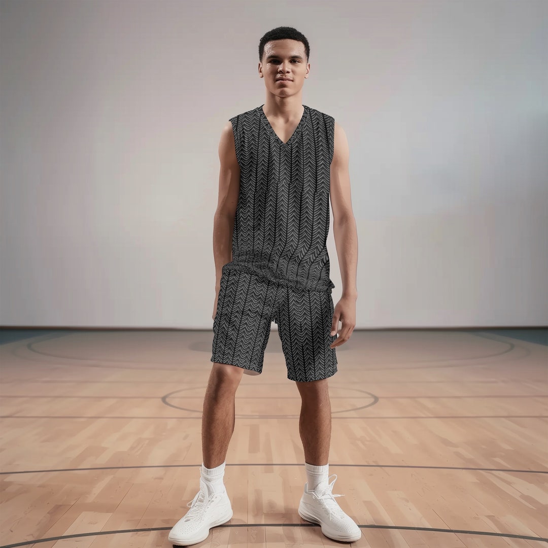 Dark Gray Chevrons Design for Men Basketball Jersey Set Model 1029-maxi ...