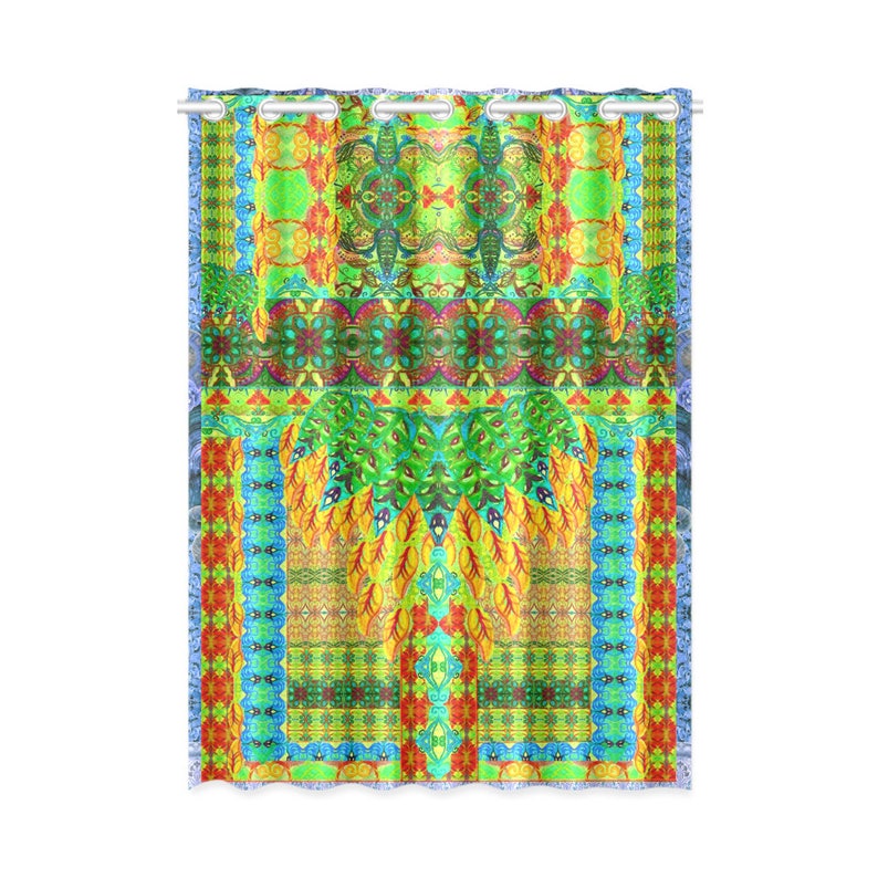 Artistic Assorted curtains bright colors handpainted | Etsy