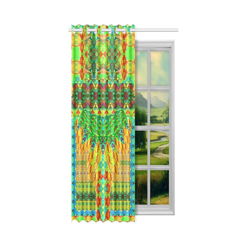 Artistic Assorted curtains bright colors handpainted | Etsy