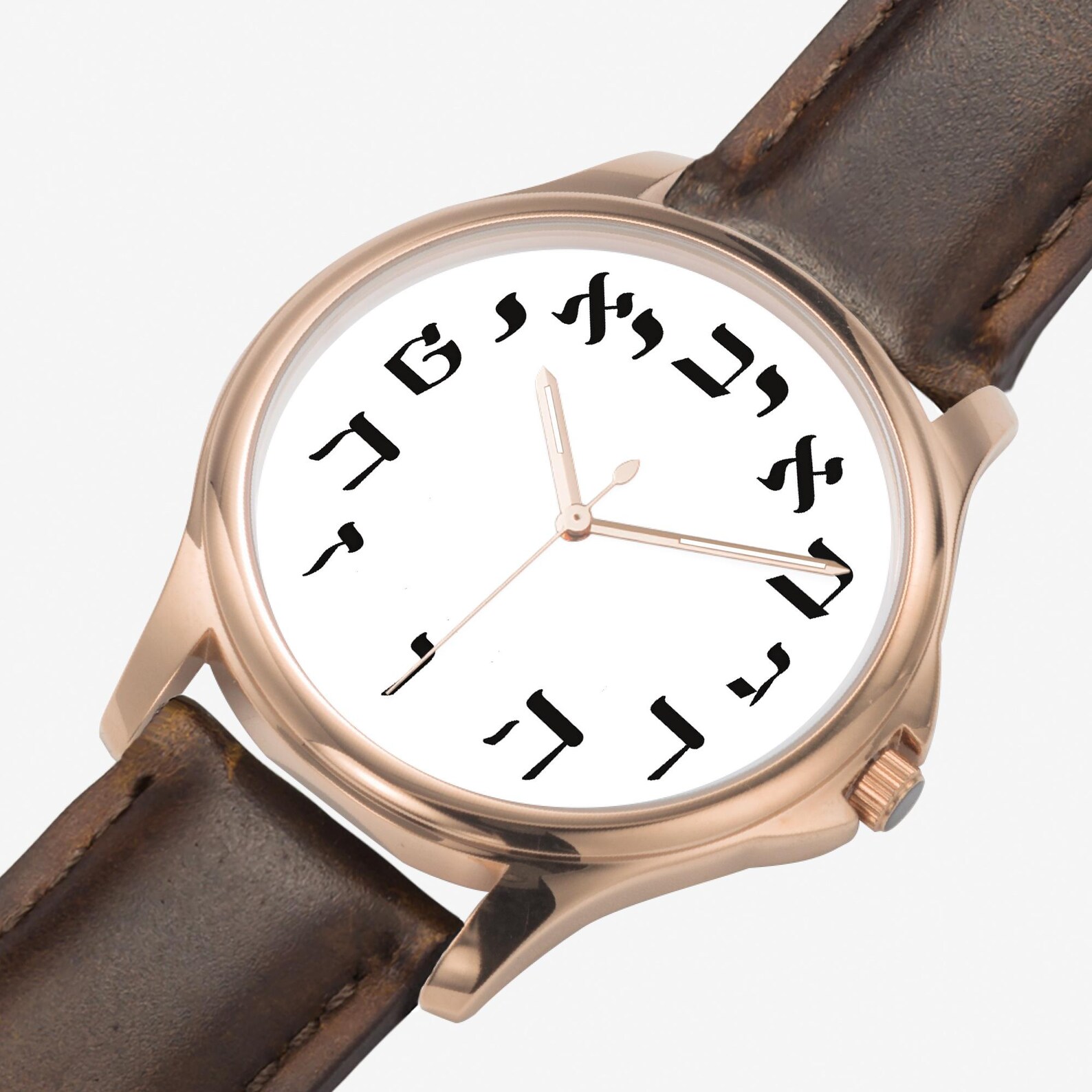 Hebrew Letters Dial Unisex Classic Quartz Watch: Customizable, Stylish ...