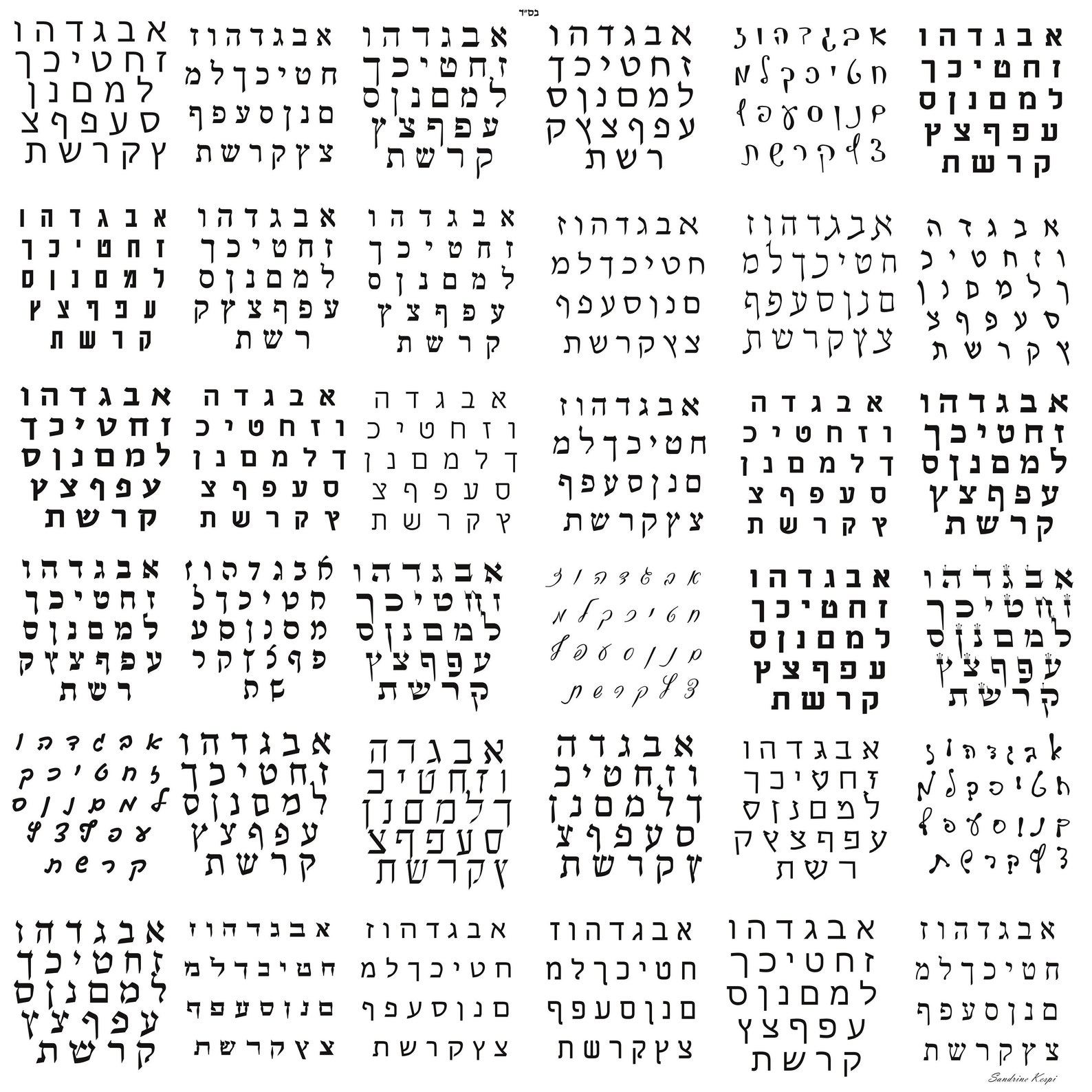 36 Hebrew Alphabets-pdf File-20x20" Each Alphabet+ Index Bonus-high ...