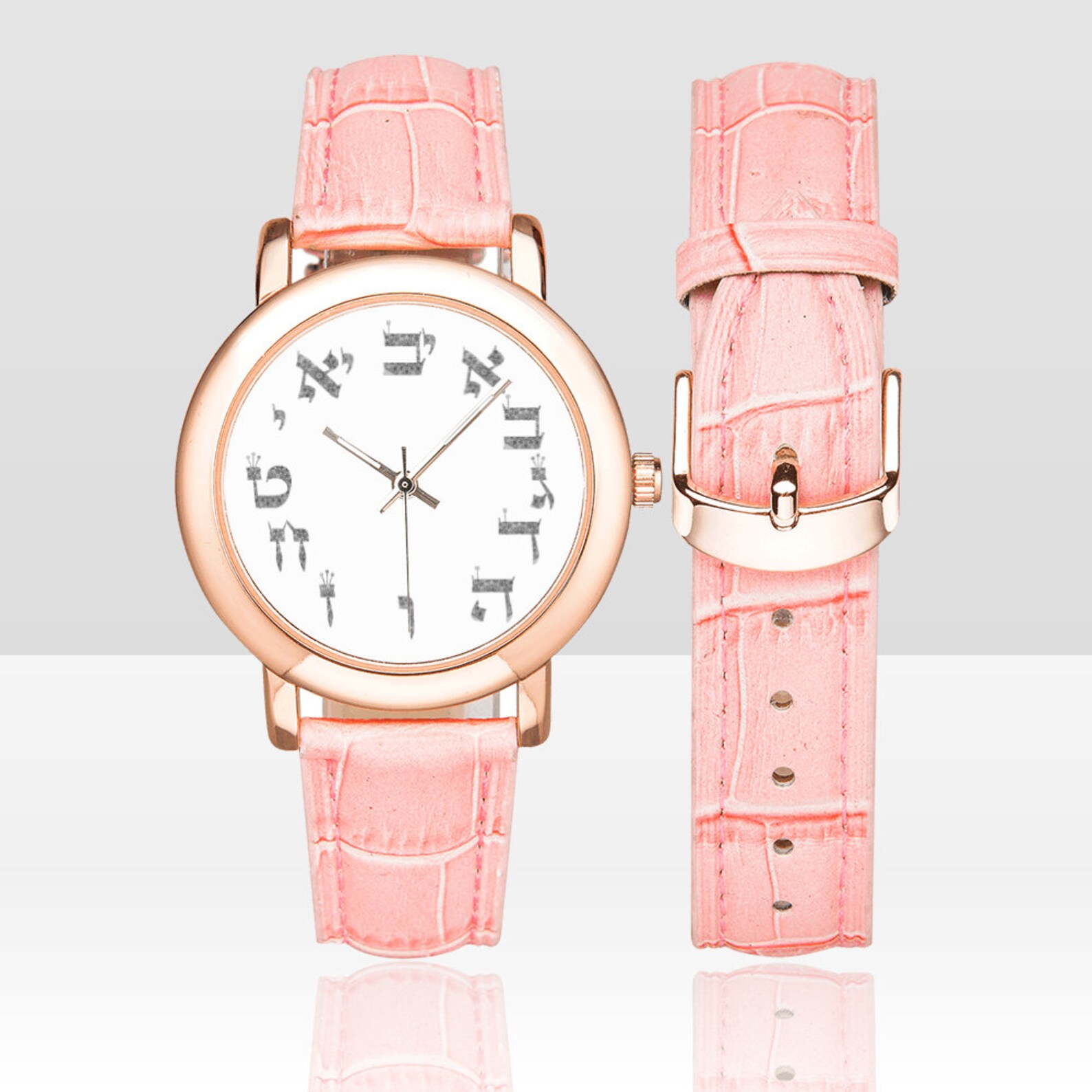 Hebrew Letters Unisex Men Assorted Watches-9 Models:leather - Etsy