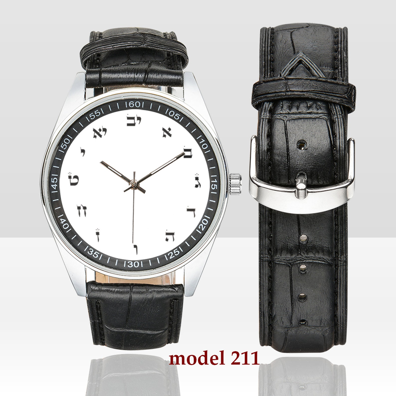 Hebrew Letters Unisex Men Assorted Watches-7 Models:leather - Etsy