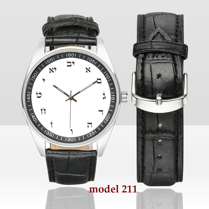 Hebrew Letters Unisex Men Assorted Watches-7 Models:leather | Etsy