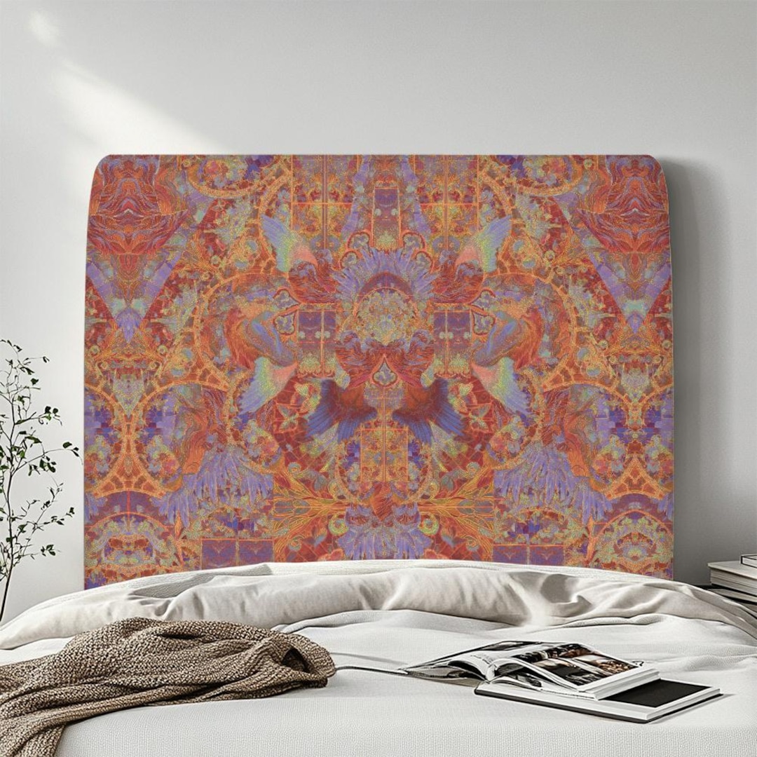 Elastic Headboard Cover - Artistic Design | Soft Breathable Fabric | 2 ...