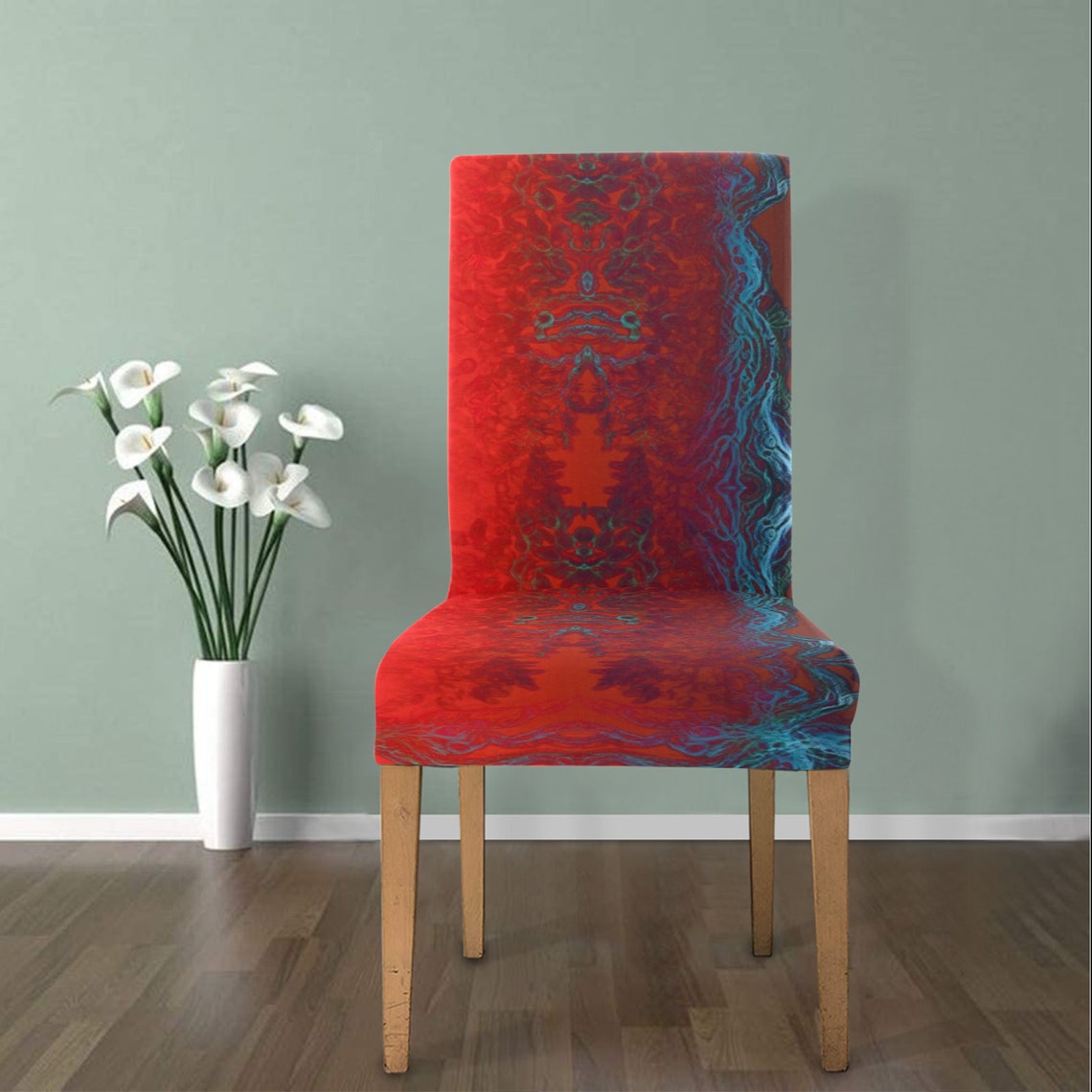 Artistic Design Removable Dining Chair Cover-chair Slipcover - Etsy