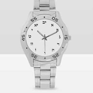 Hebrew Letters Unisex Men Assorted Watches-7 Models:leather Strap-resin ...