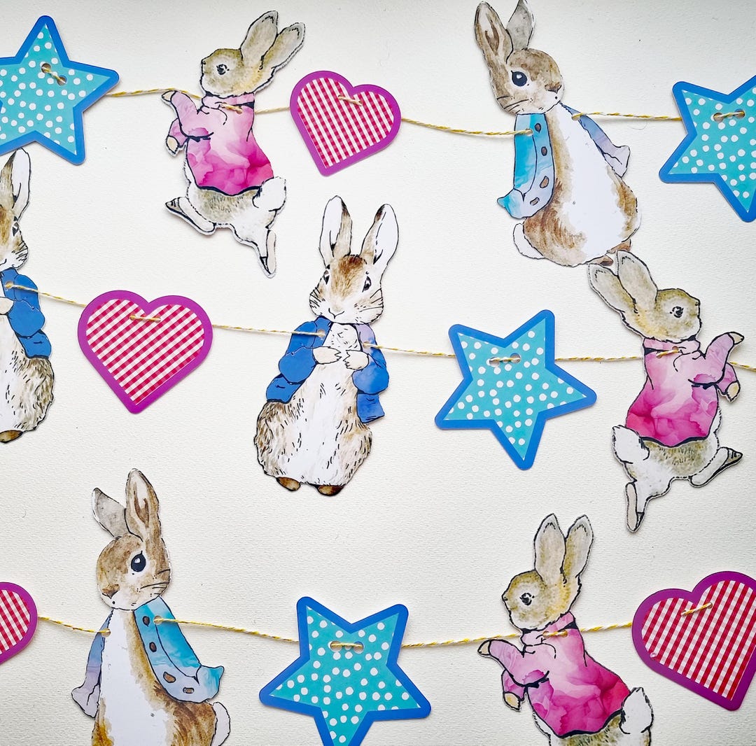 Peter Rabbit Easter Garland - Handmade Bunting 4 Meters Ready Strung - Etsy