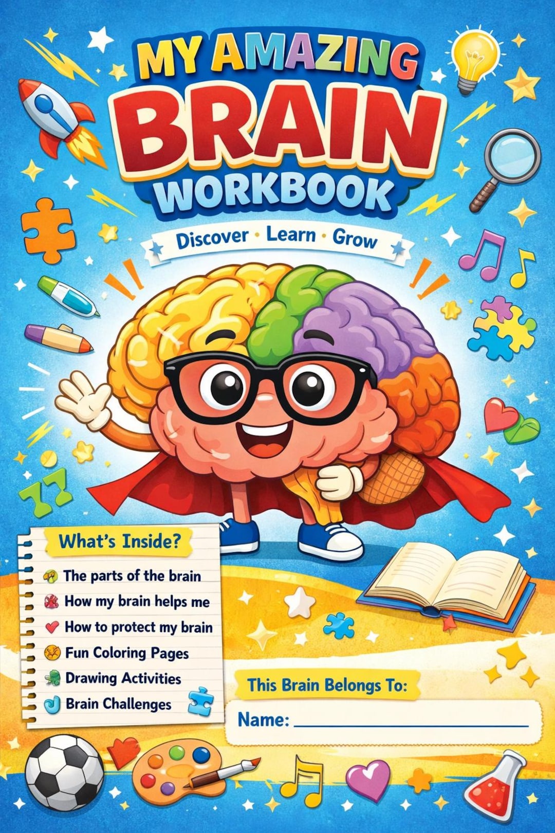 My Detailed Brain Workbook – Parts, Functions, Activities (homeschool ...