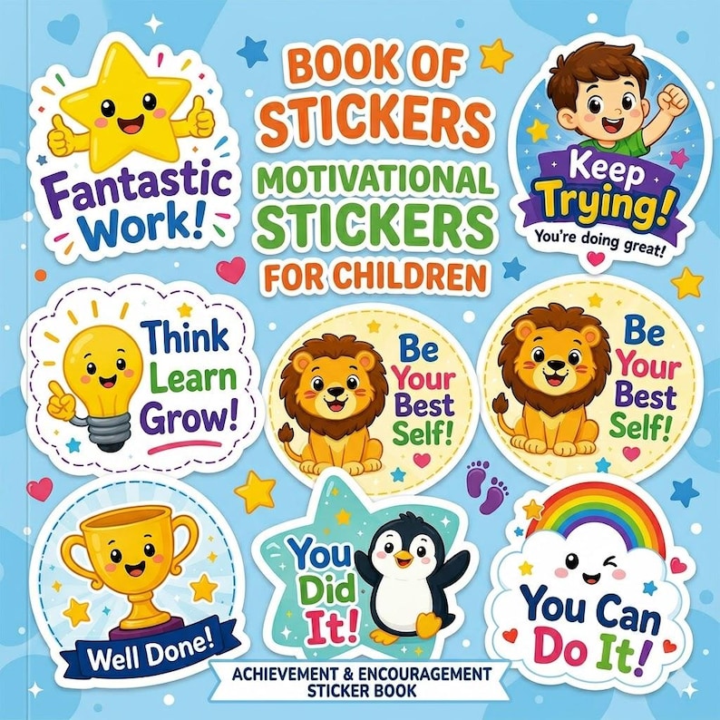 Motivational Stickers for Kids – Positive Affirmations, Reward Labels ...