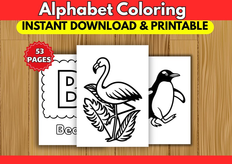 Alphabet Coloring Pages Printable | ABC Learning Book | Preschool ...