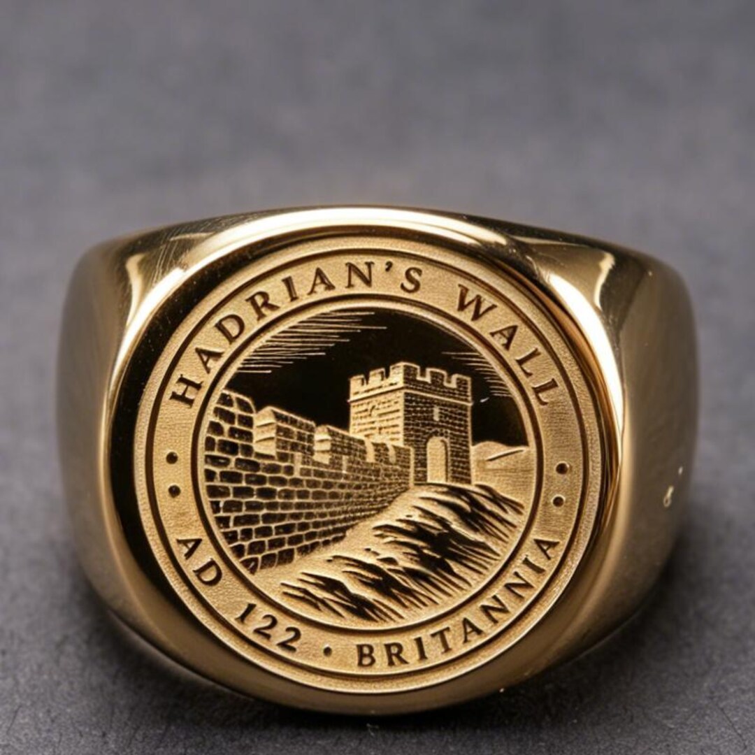 10K Gold Ring – Hadrian Wall Symbol - Etsy UK