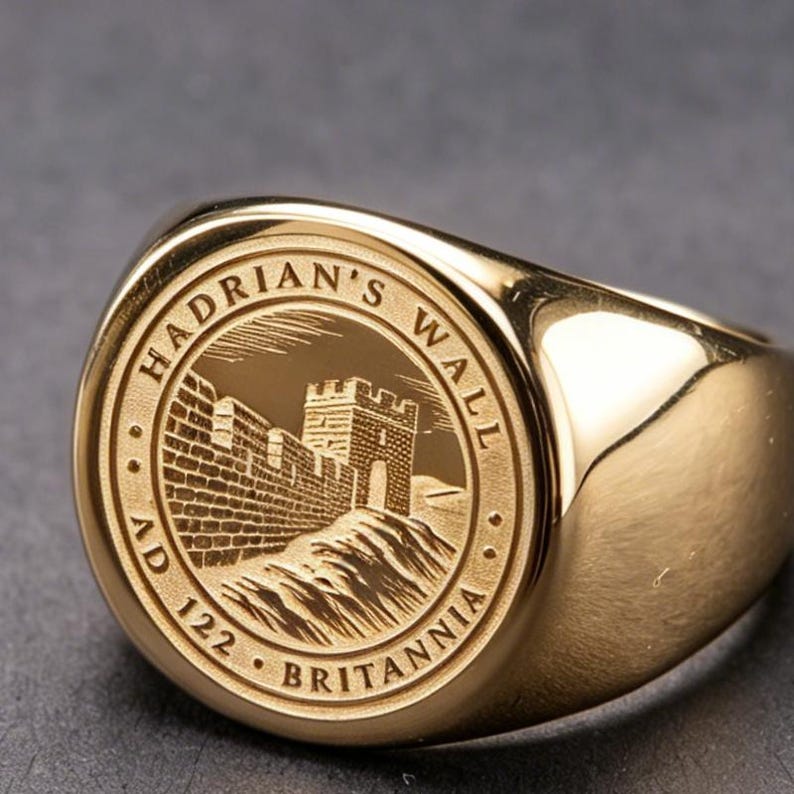 10K Gold Ring – Hadrian Wall Symbol - Etsy UK