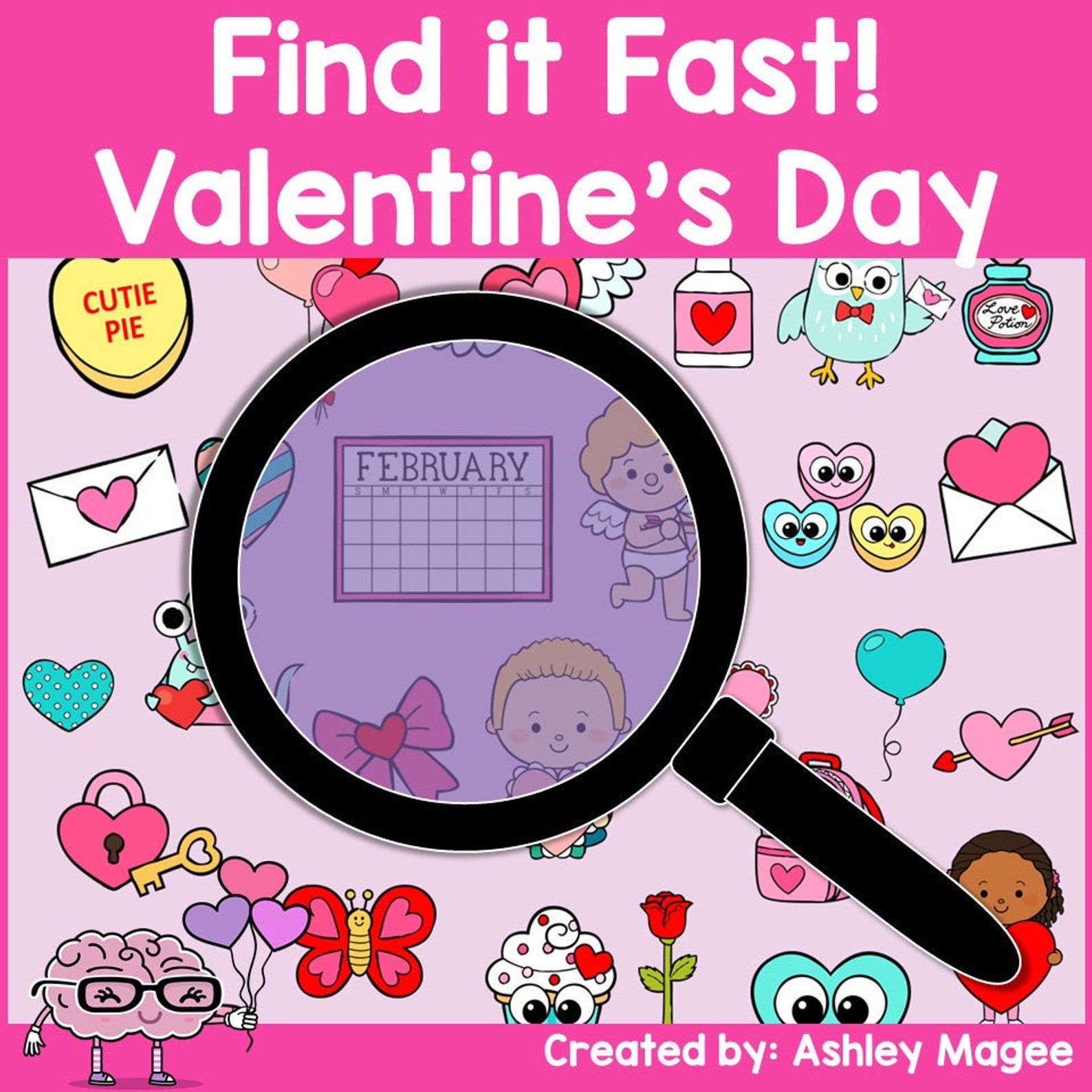 Valentine's Day Find It Fast Card Game Printable Holiday Morning Basket ...