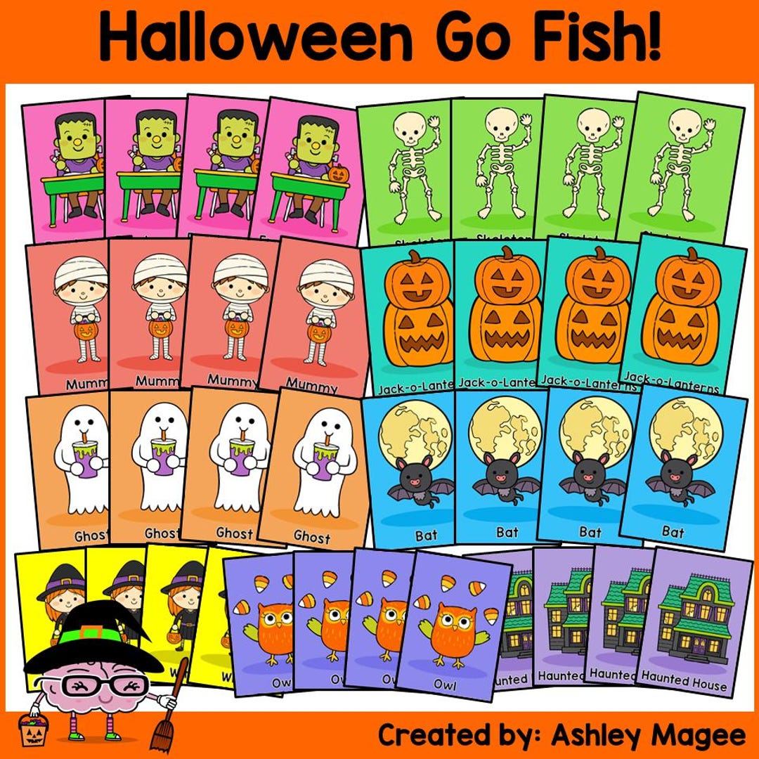 Halloween Go Fish Printable PDF Card Game Seasonal Fun Activity for ...