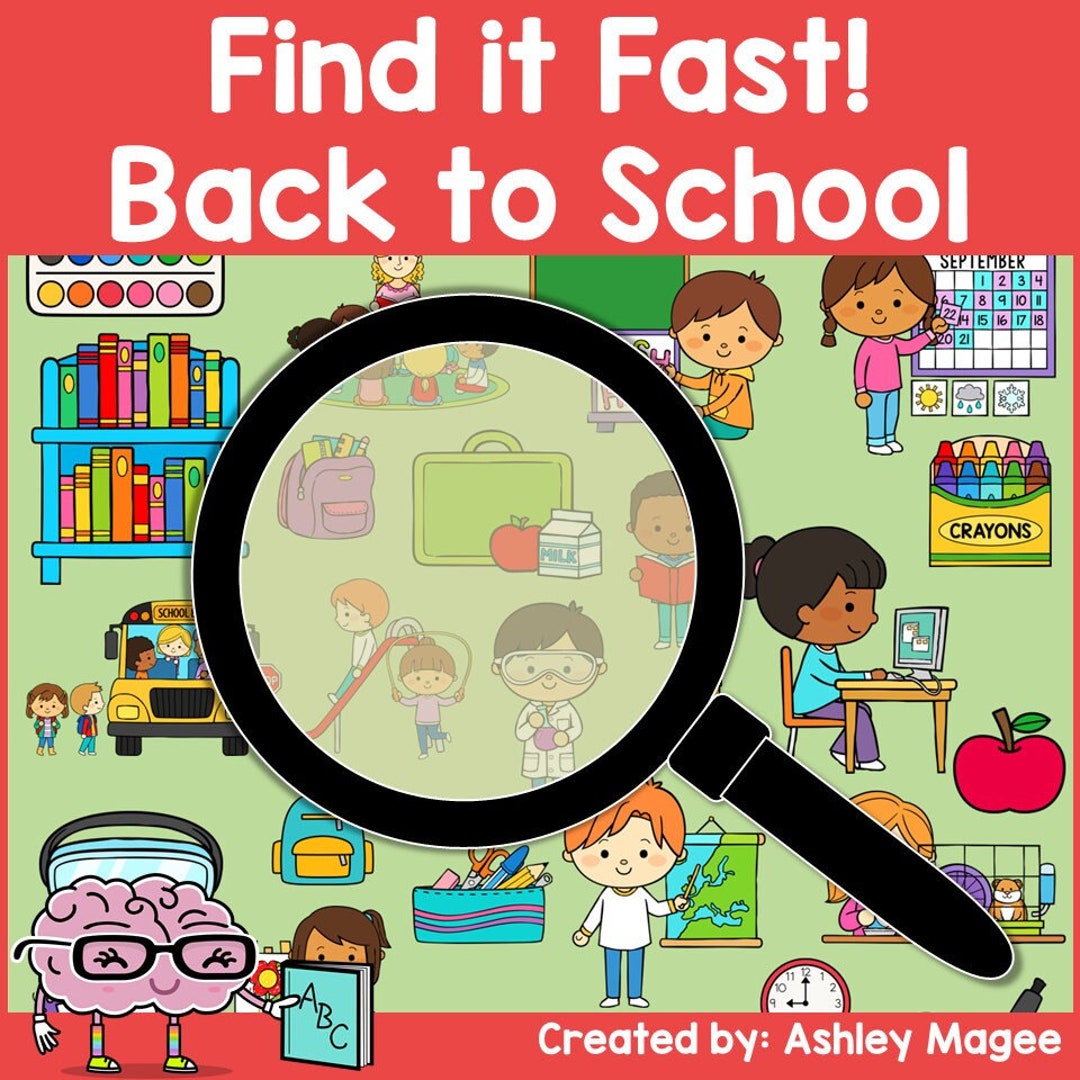 Back to School Find It Fast Card Game Printable Morning Basket Activity ...