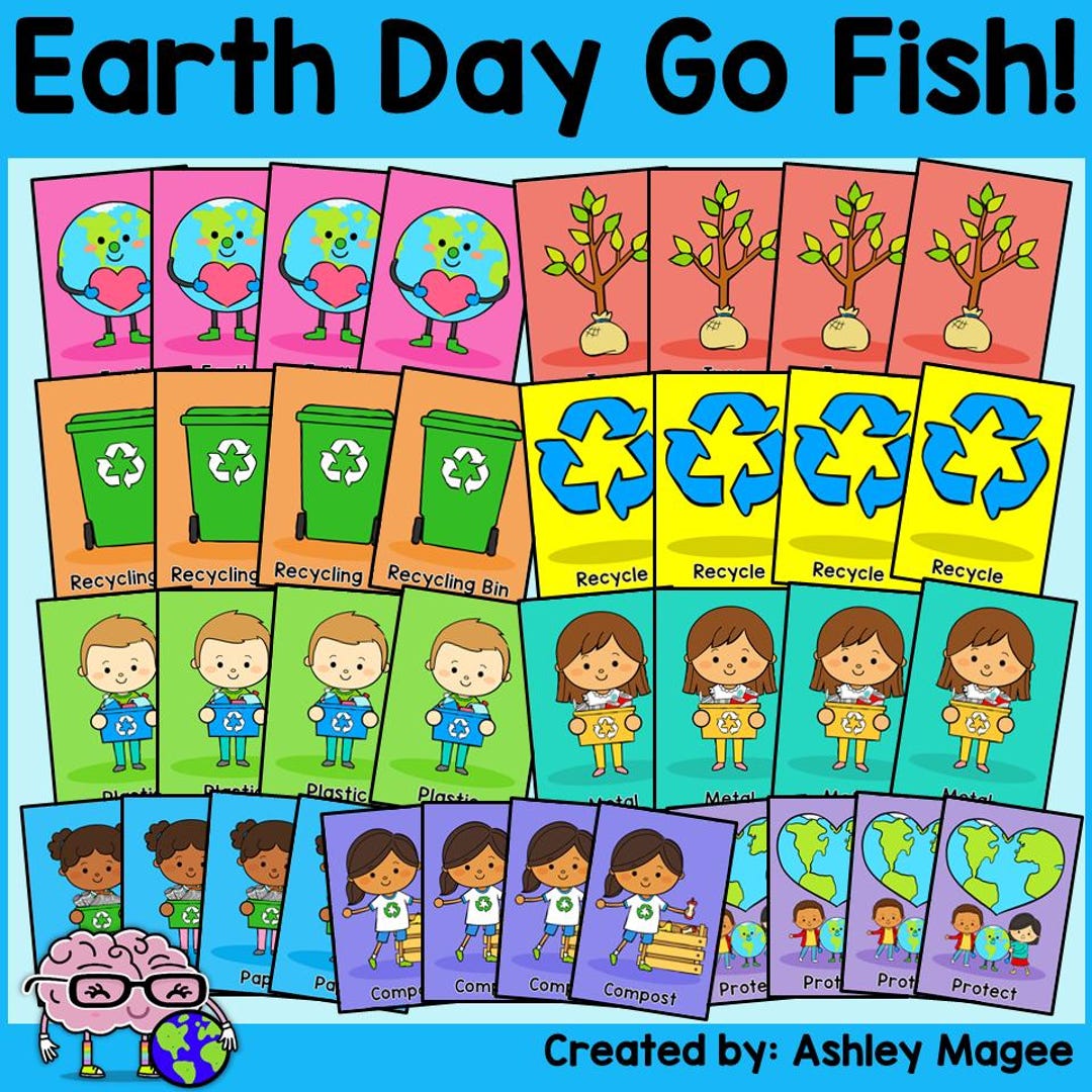 Earth Day Go Fish Printable PDF Card Game Seasonal Fun Activity for ...